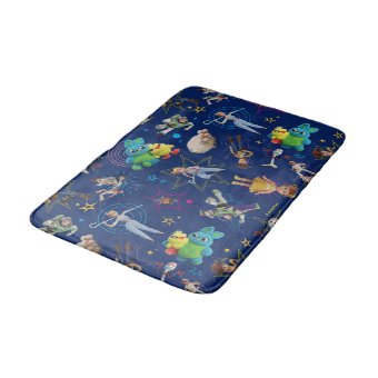 Toy Story 4 | Blue Toys Toss Pattern Bath Mat | Zazzle