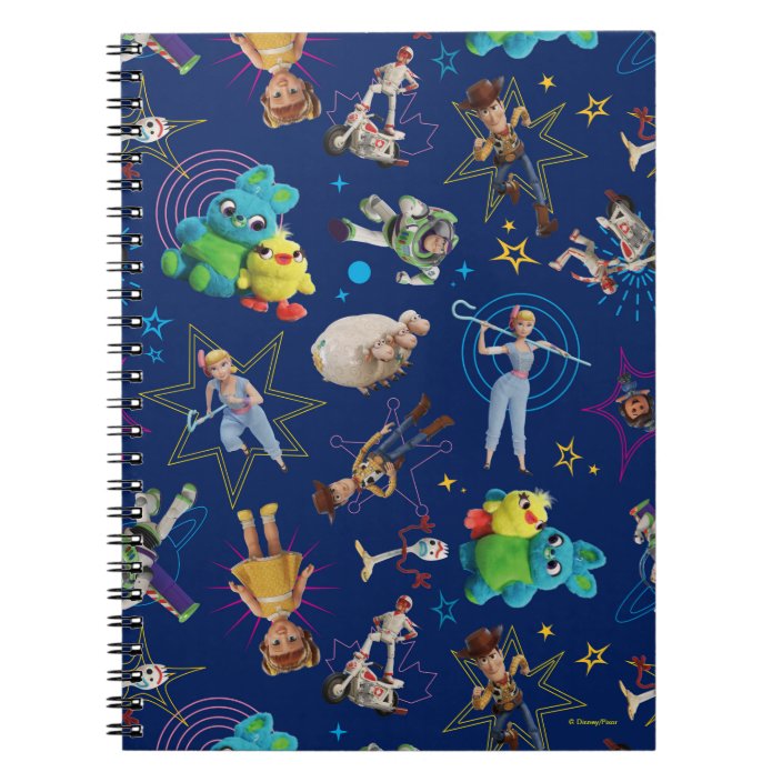Toy Story 4 | Blue Toys Toss Pattern Notebook | Zazzle