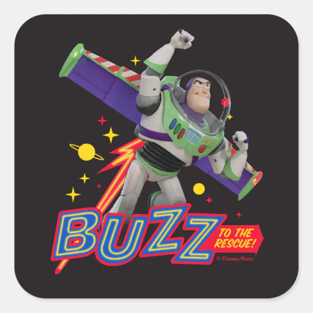 Toy Story 4 | Buzz To The Rescue! Square Sticker | Zazzle