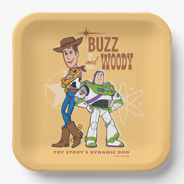 Toy Story 4 | Buzz & Woody "Dynamic Duo" Paper Plates | Zazzle
