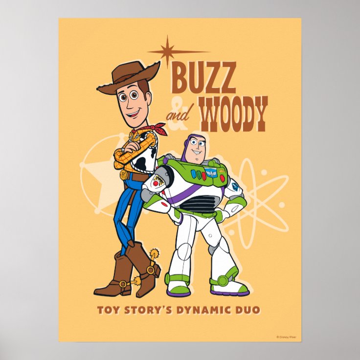 Toy Story 4 | Buzz & Woody "Dynamic Duo" Poster | Zazzle