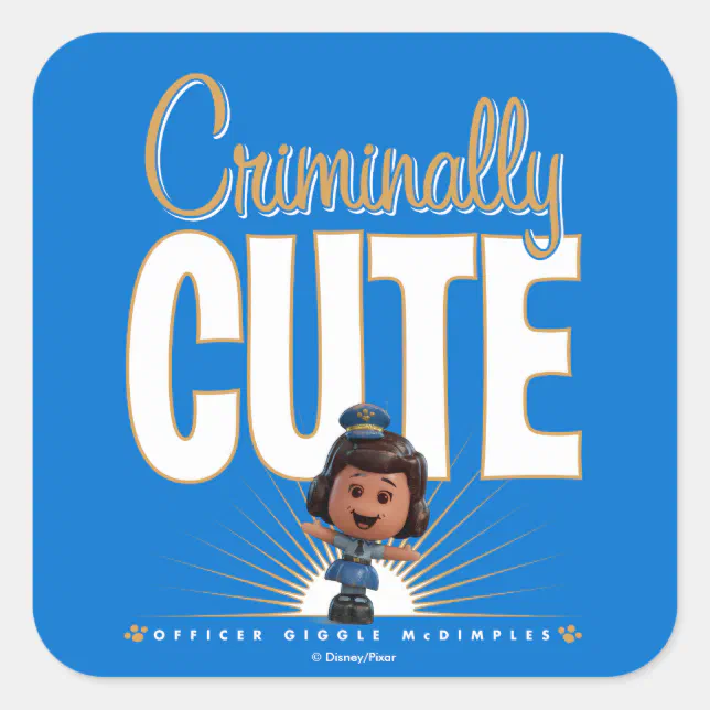 Toy Story 4 | "Criminally Cute" Giggle McDimples Square Sticker | Zazzle