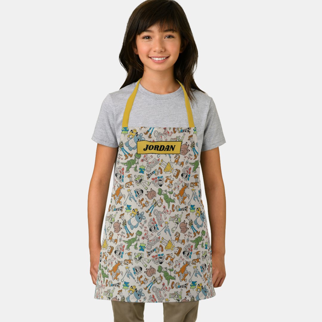 Toy Story 4 | Retro Character Toss Pattern Apron | Zazzle