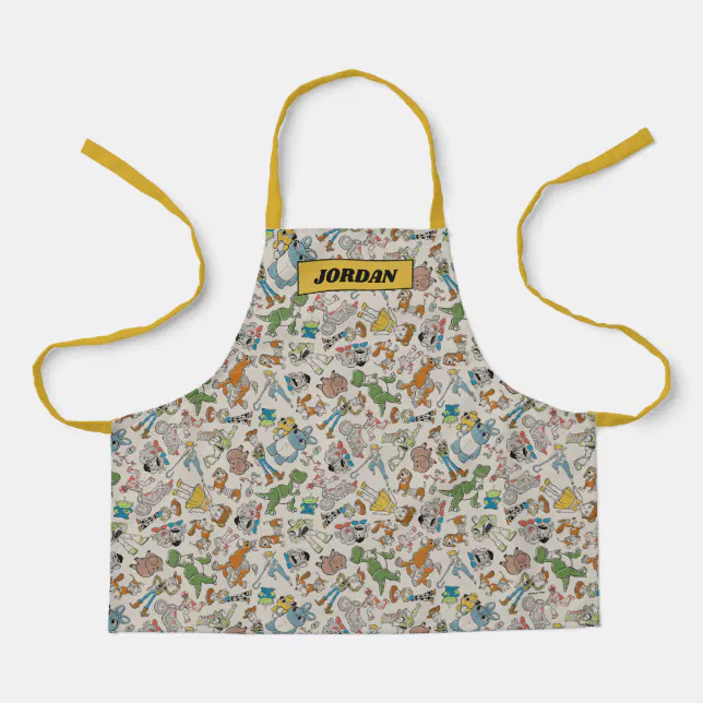 Toy Story 4 | Retro Character Toss Pattern Apron | Zazzle
