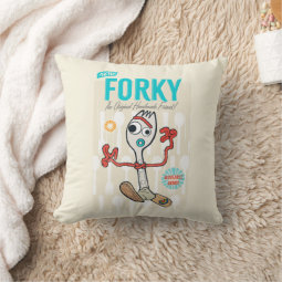 Toy Story 4 | Retro Forky Toy Ad Throw Pillow | Zazzle