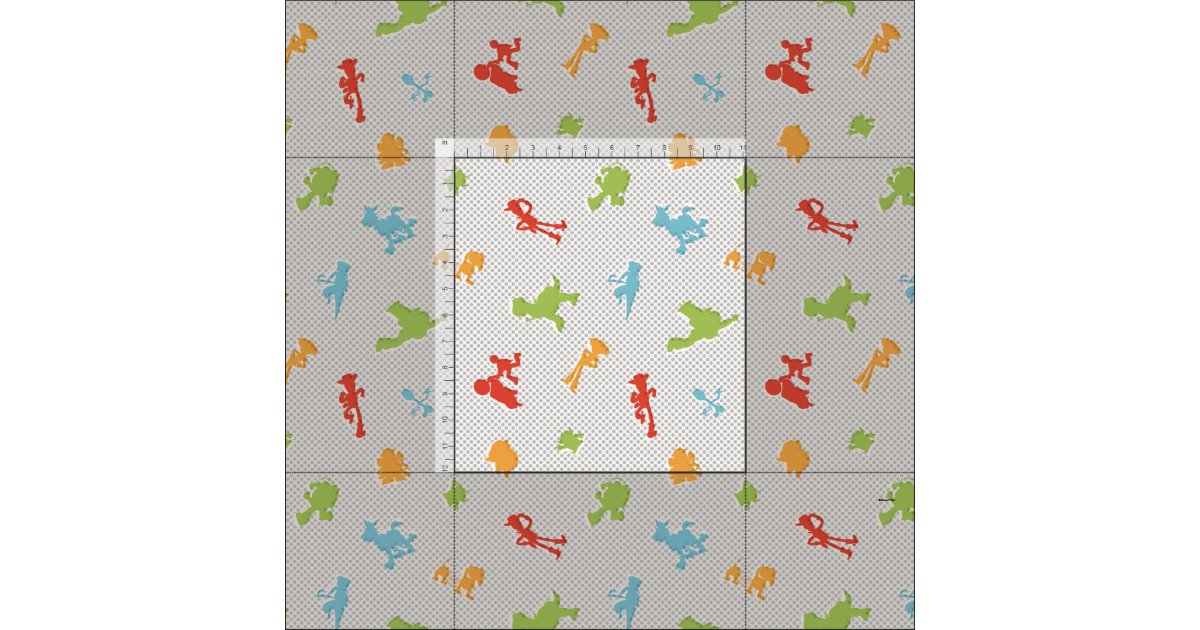 Toy Story 4 | Retro Toy Shape Toss Pattern Fabric | Zazzle