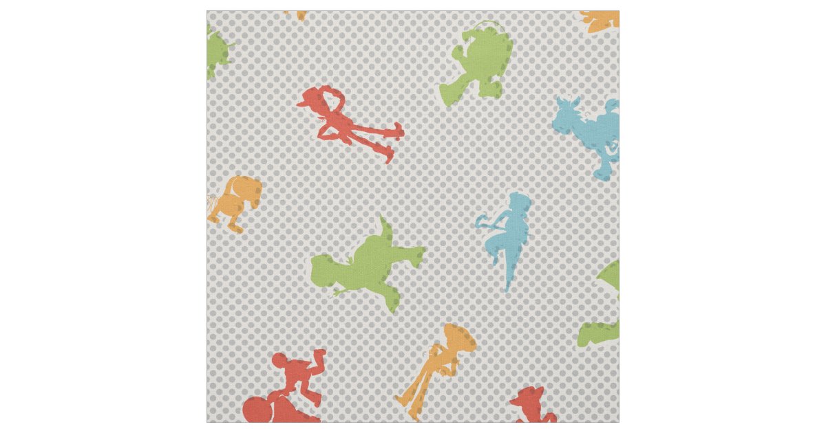 Toy Story 4 | Retro Toy Shape Toss Pattern Fabric | Zazzle