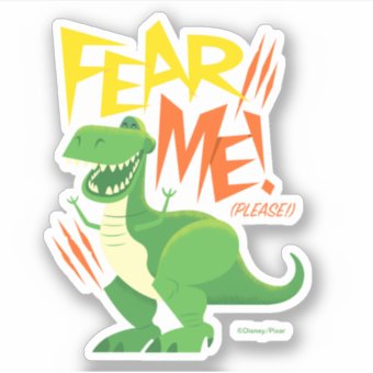 Toy Story 4 | Rex "Fear Me!" Sticker | Zazzle