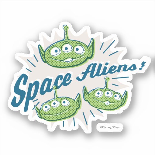 Toy Story 4 | "Space Aliens" Retro Graphic Sticker | Zazzle