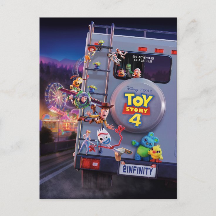 Toy Story 4 | Toys Riding RV Theatrical Poster Postcard | Zazzle