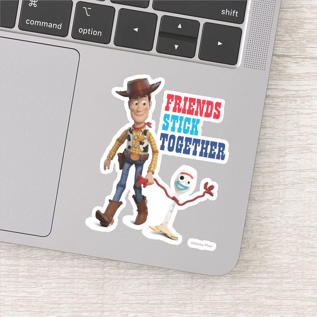 Toy Story 4 | Woody & Forky Walking Together Sticker | Zazzle