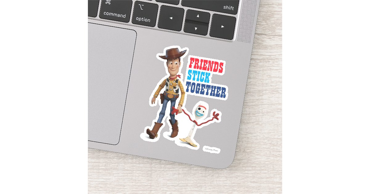 Toy Story 4 | Woody & Forky Walking Together Sticker | Zazzle
