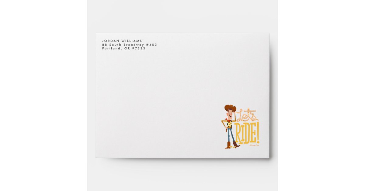Toy Story 4 | Woody Illustration "Let's Ride" Envelope | Zazzle