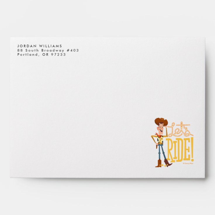 Toy Story 4 | Woody Illustration "Let's Ride" Envelope | Zazzle
