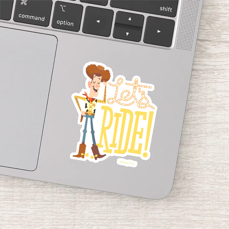 Toy Story 4 | Woody Illustration "Let's Ride" Sticker | Zazzle