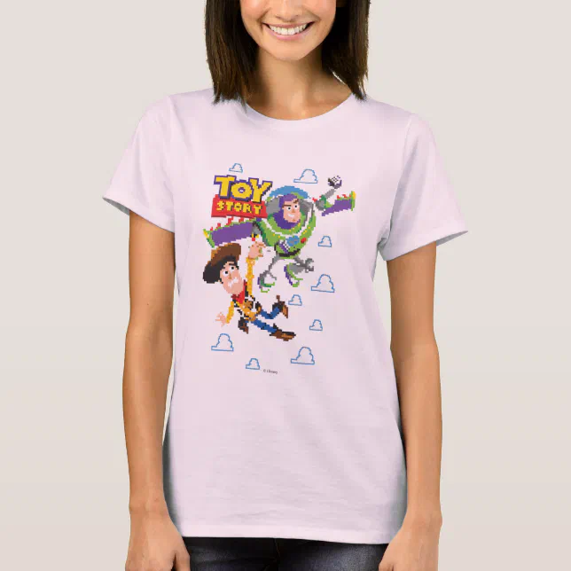 Toy Story 8Bit Woody and Buzz Lightyear T-Shirt | Zazzle