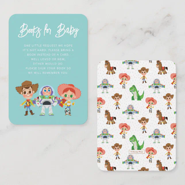 Toy Story Baby Shower Books for Baby Insert Card | Zazzle