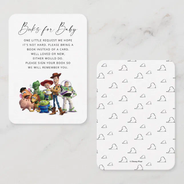 Toy Story Baby Shower Books for Baby Insert Card | Zazzle