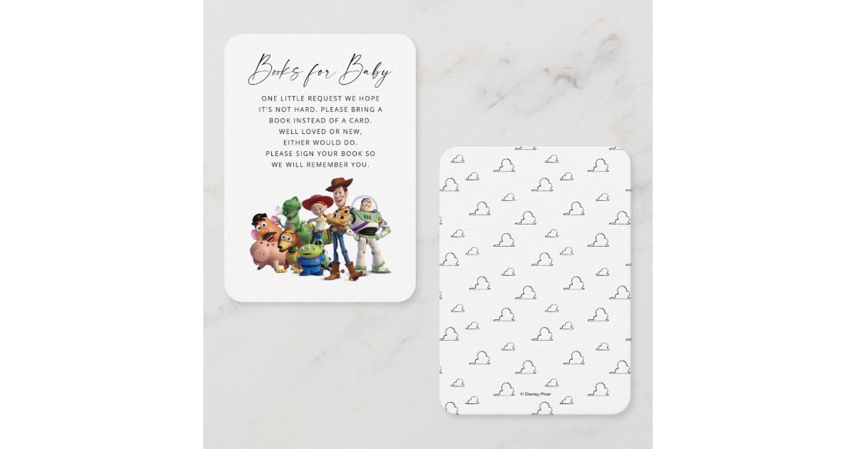 Toy Story Baby Shower Books for Baby Insert Card | Zazzle