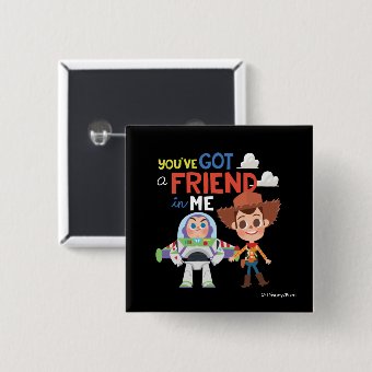 Toy Story | Buzz and Woody Cartoon Button | Zazzle