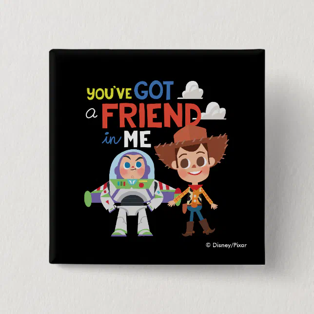 Toy Story | Buzz and Woody Cartoon Button | Zazzle