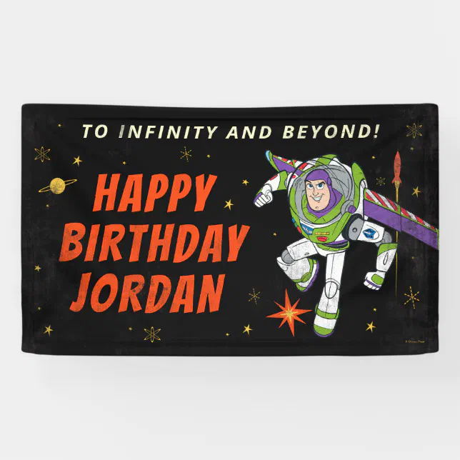 Toy Story Buzz Lightyear Chalkboard Birthday Banner | Zazzle
