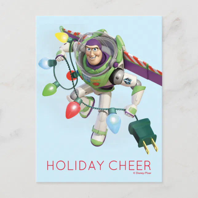 Toy Story | Buzz Lightyear Decorating Christmas Holiday Postcard | Zazzle