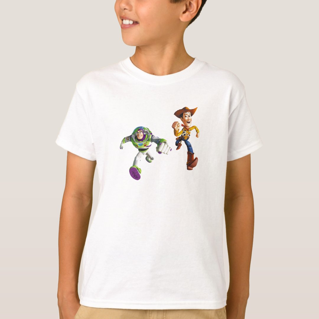 Toy Story Buzz Lightyear Woody running T-Shirt | Zazzle