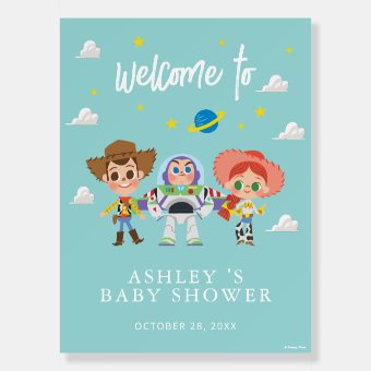 Toy Story Characters Baby Shower Welcome Sign | Zazzle