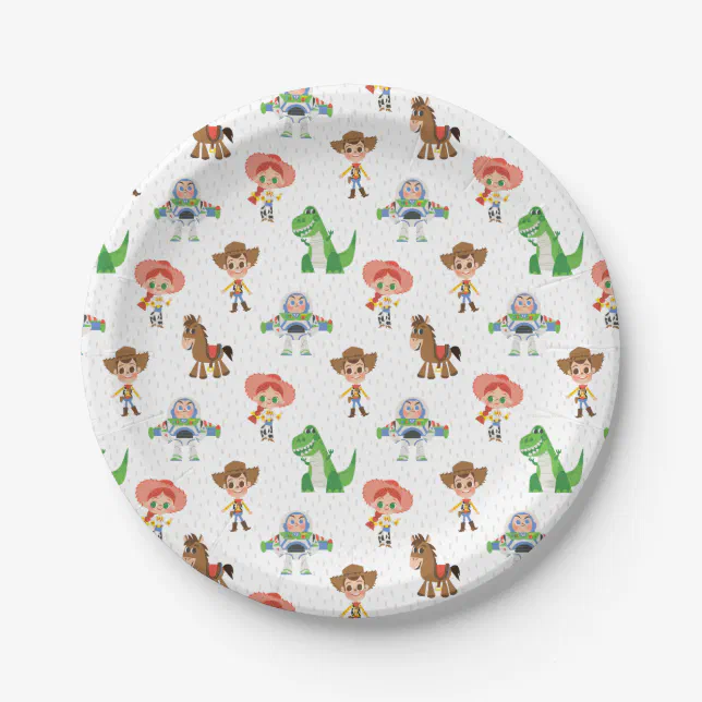 Toy Story Characters Pattern Baby Shower Paper Plates | Zazzle