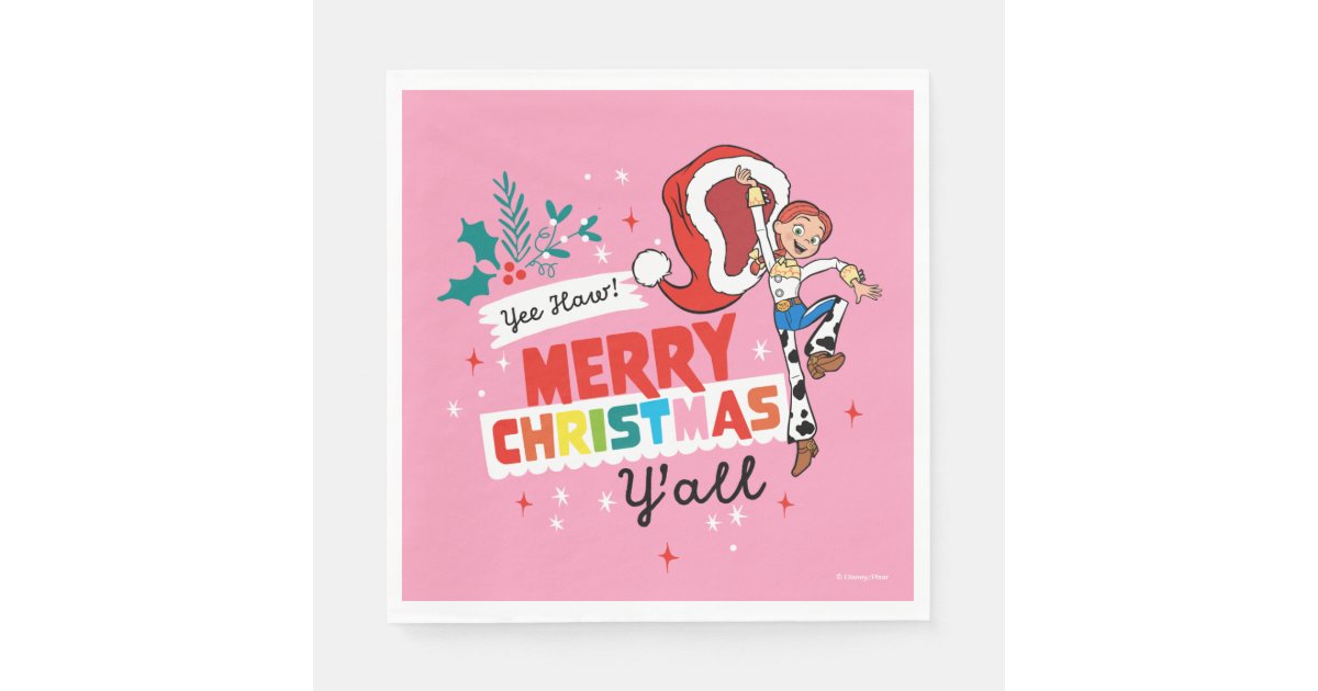 Toy Story Jessie | Merry Christmas Y'all Napkins | Zazzle