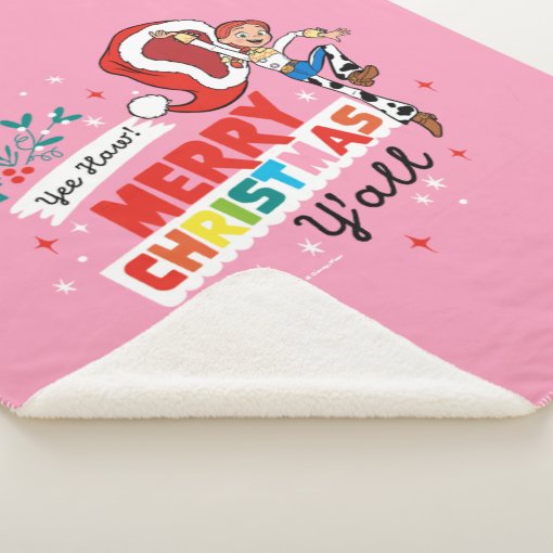 Toy Story Jessie | Merry Christmas Y'all Sherpa Blanket | Zazzle
