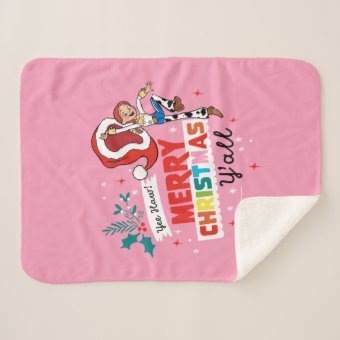 Toy Story Jessie | Merry Christmas Y'all Sherpa Blanket | Zazzle