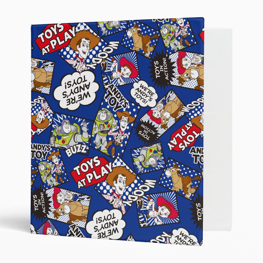 Toy Story | Toys at Play Comic Pattern 3 Ring Binder | Zazzle