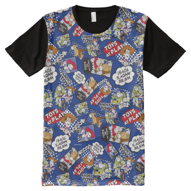Toy Story | Toys at Play Comic Pattern All-Over-Print T-Shirt | Zazzle