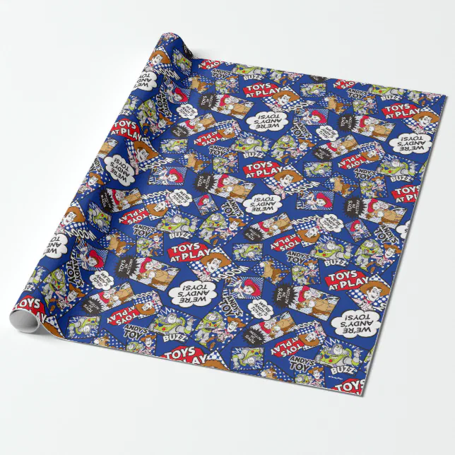 Toy Story | Toys at Play Comic Pattern Wrapping Paper | Zazzle