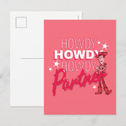 Toy Story | Woody "Howdy Howdy Howdy Partner" Postcard | Zazzle