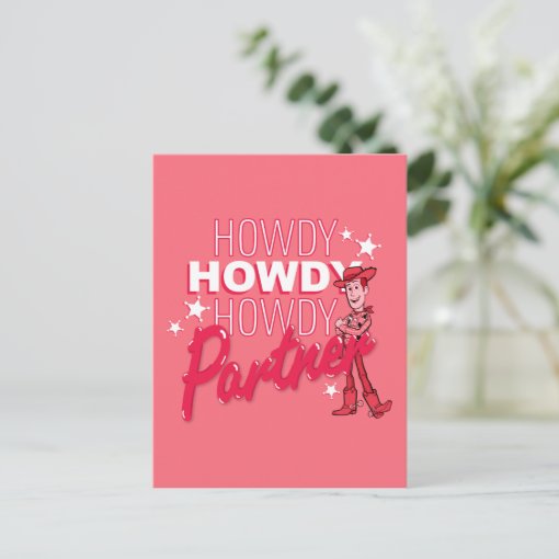 Toy Story | Woody "Howdy Howdy Howdy Partner" Postcard | Zazzle