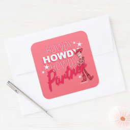 Toy Story | Woody "Howdy Howdy Howdy Partner" Square Sticker | Zazzle
