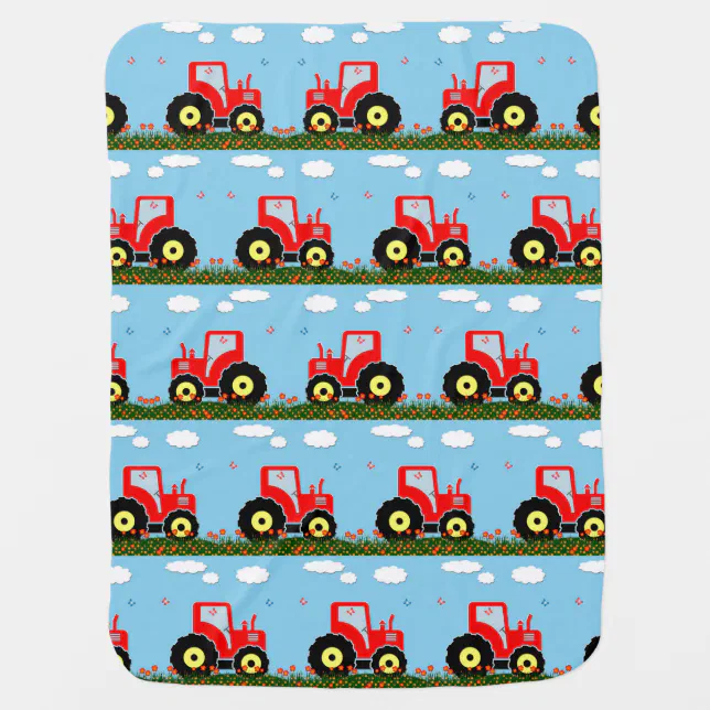 Toy tractor pattern stroller blanket | Zazzle