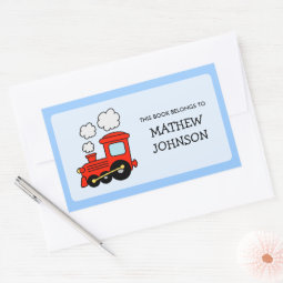 Toy train book label stickers | School supplies | Zazzle