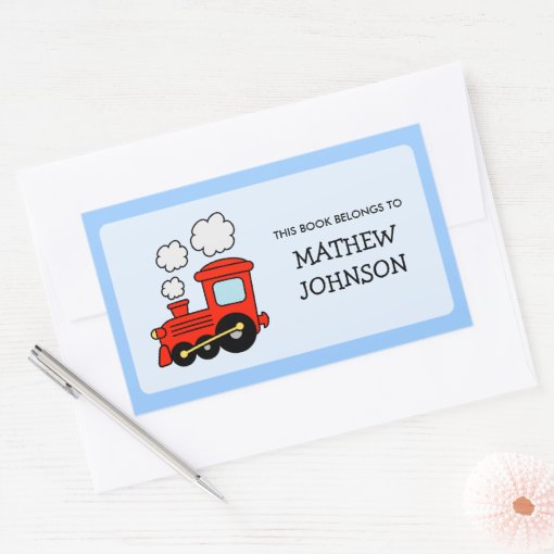 Toy train book label stickers | School supplies | Zazzle