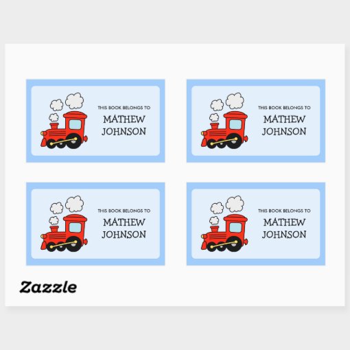 Toy train book label stickers | School supplies | Zazzle