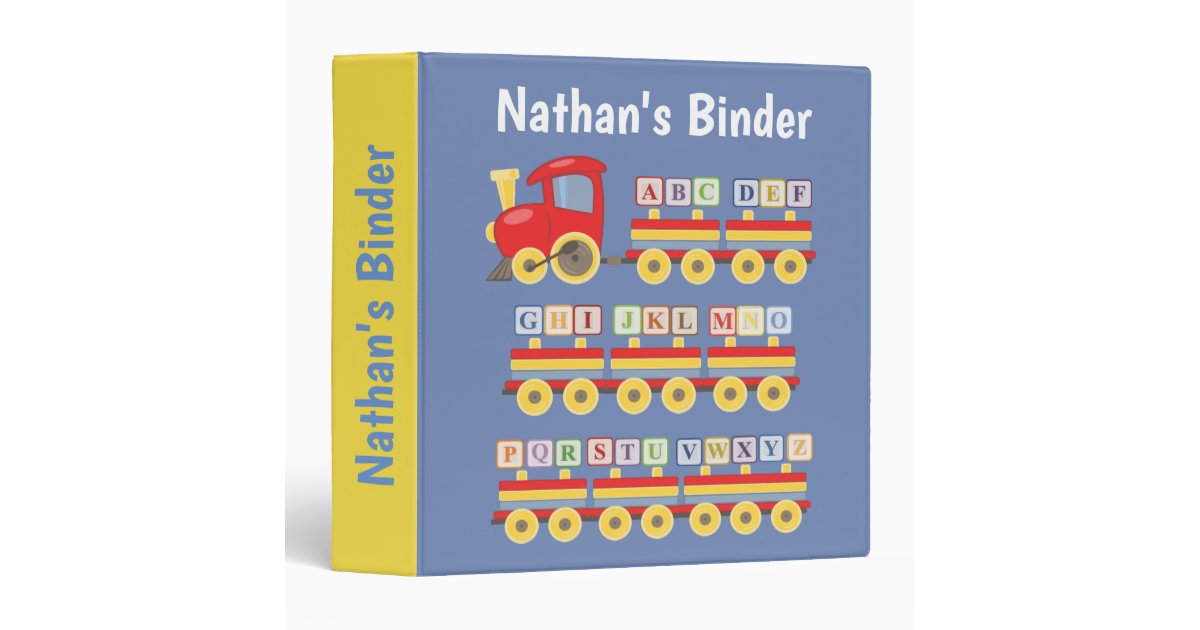 Toy Train Carrying Alphabet Blocks 3 Ring Binder | Zazzle