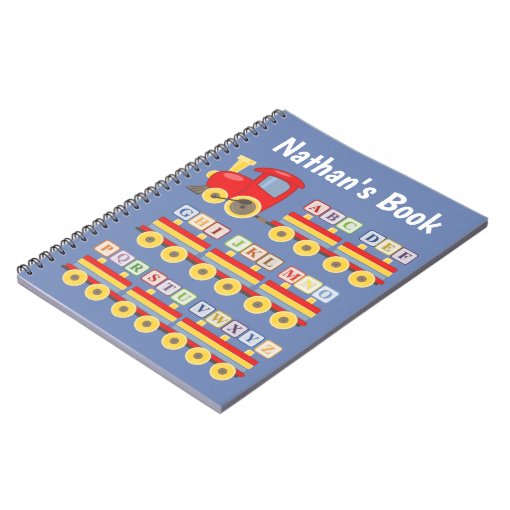 Toy Train Carrying Alphabet Blocks Personalised Notebook | Zazzle