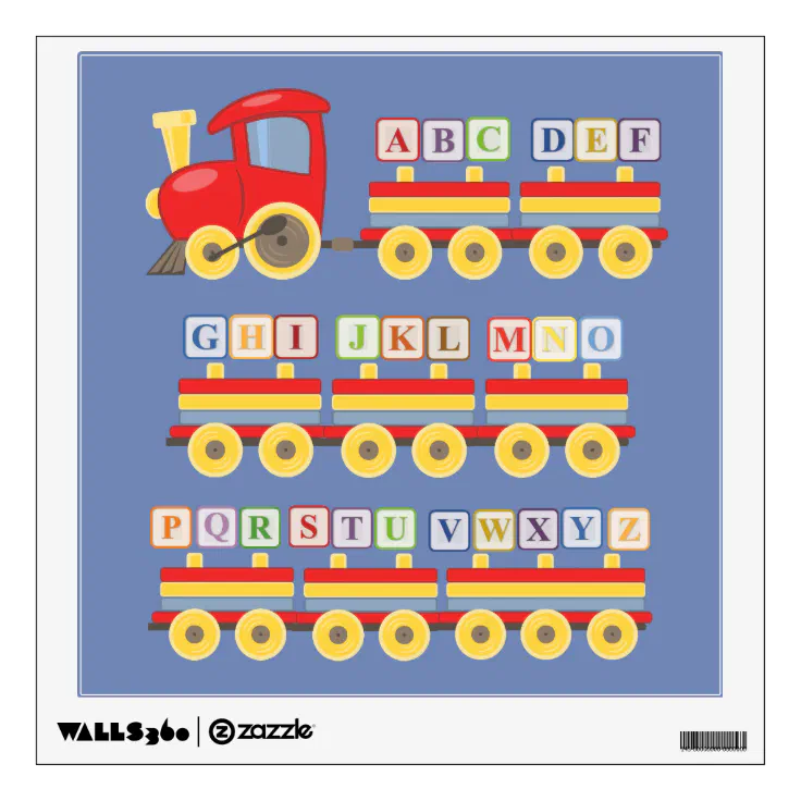 Toy Train Carrying Alphabet Blocks Wall Wall Decal | Zazzle