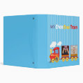Toy Train Toddler Boys Birthday Blue 3 Ring Binder | Zazzle