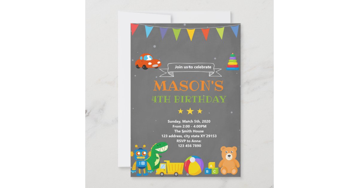 Toyland birthday theme invitation | Zazzle