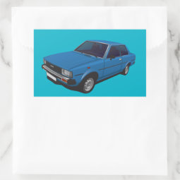 Toyota Corolla DX KE70 2-door blue Rectangular Sticker | Zazzle