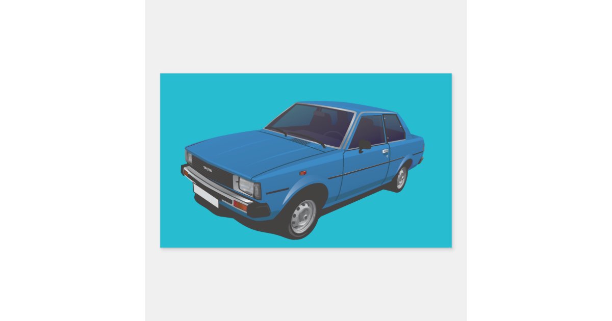 Toyota Corolla DX KE70 2-door blue Rectangular Sticker | Zazzle
